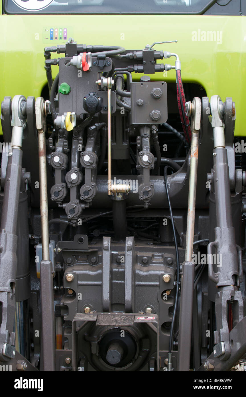 Machinery on the back of a modern tractor Stock Photo - Alamy