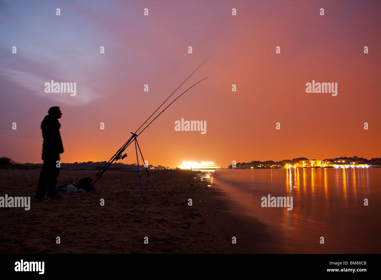 Dark man fishing with moon hi-res stock photography and images - Alamy