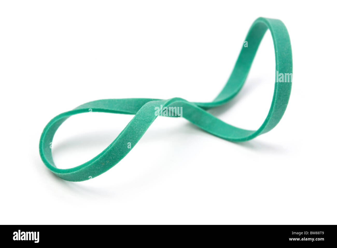 Green Rubber Band with white background Stock Photo - Alamy