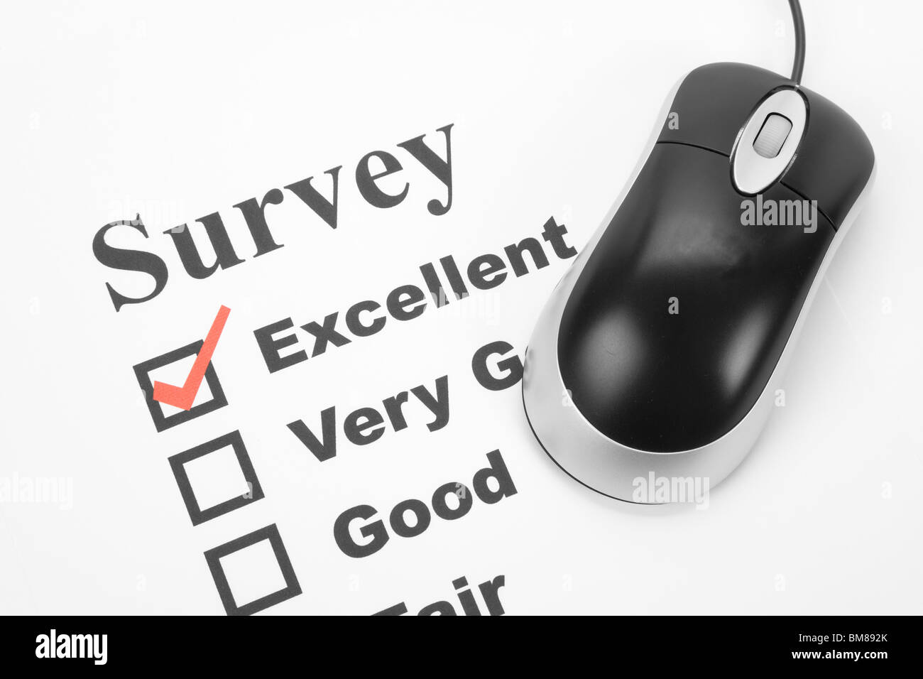 questionnaire and computer mouse, business concept Stock Photo - Alamy