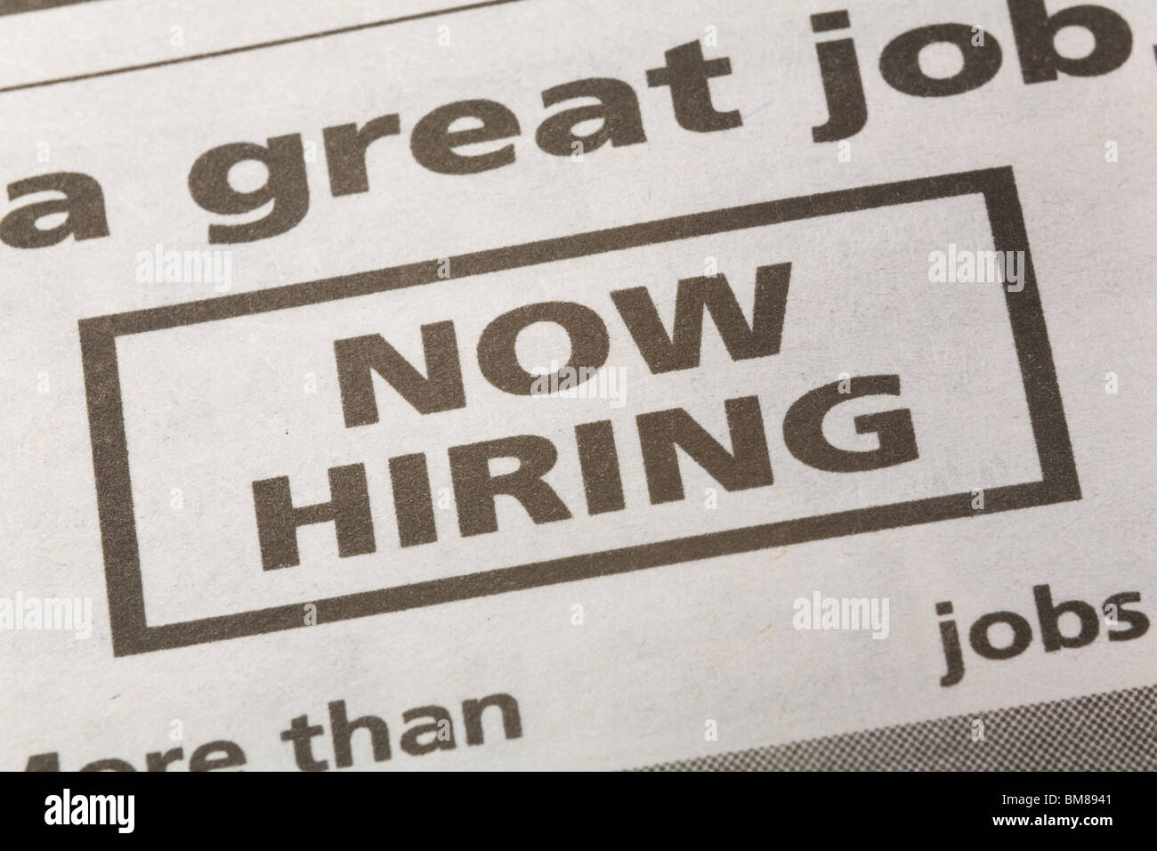 Job advertisement newspaper hi-res stock photography and images - Alamy
