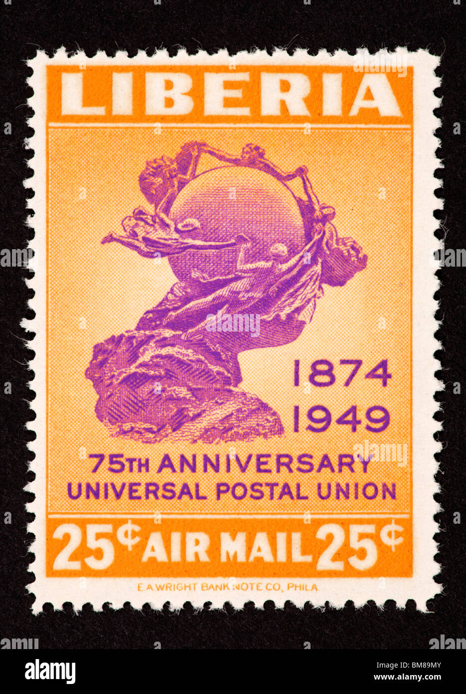 Postage stamp from Liberia honoring the 75'th anniversary of the ...