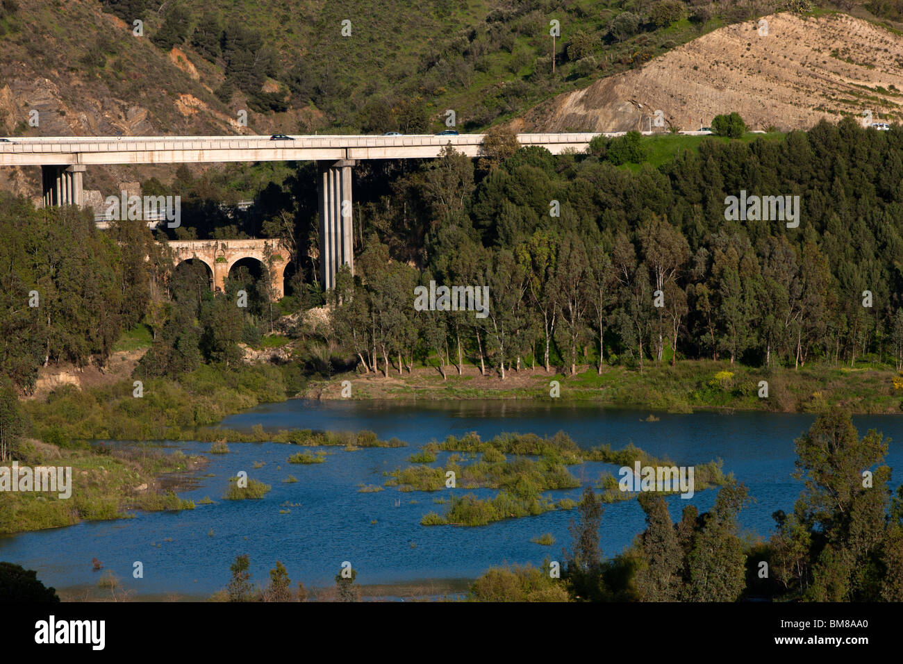 El embalse de El Limonero and motorway A-45. Malaga Province ...