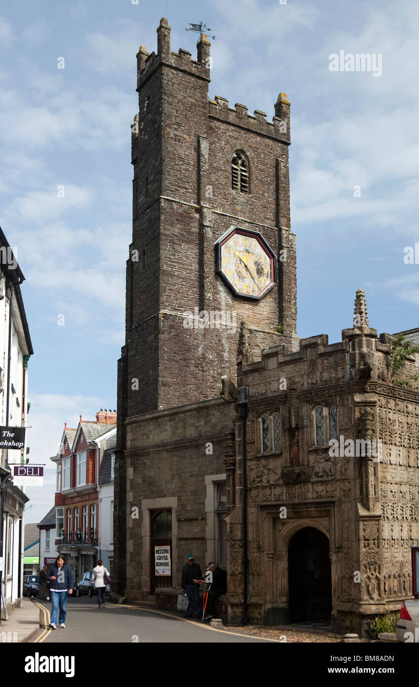 UK, England, Cornwall, Launceston, Town Centre, Church of Saint Mary ...