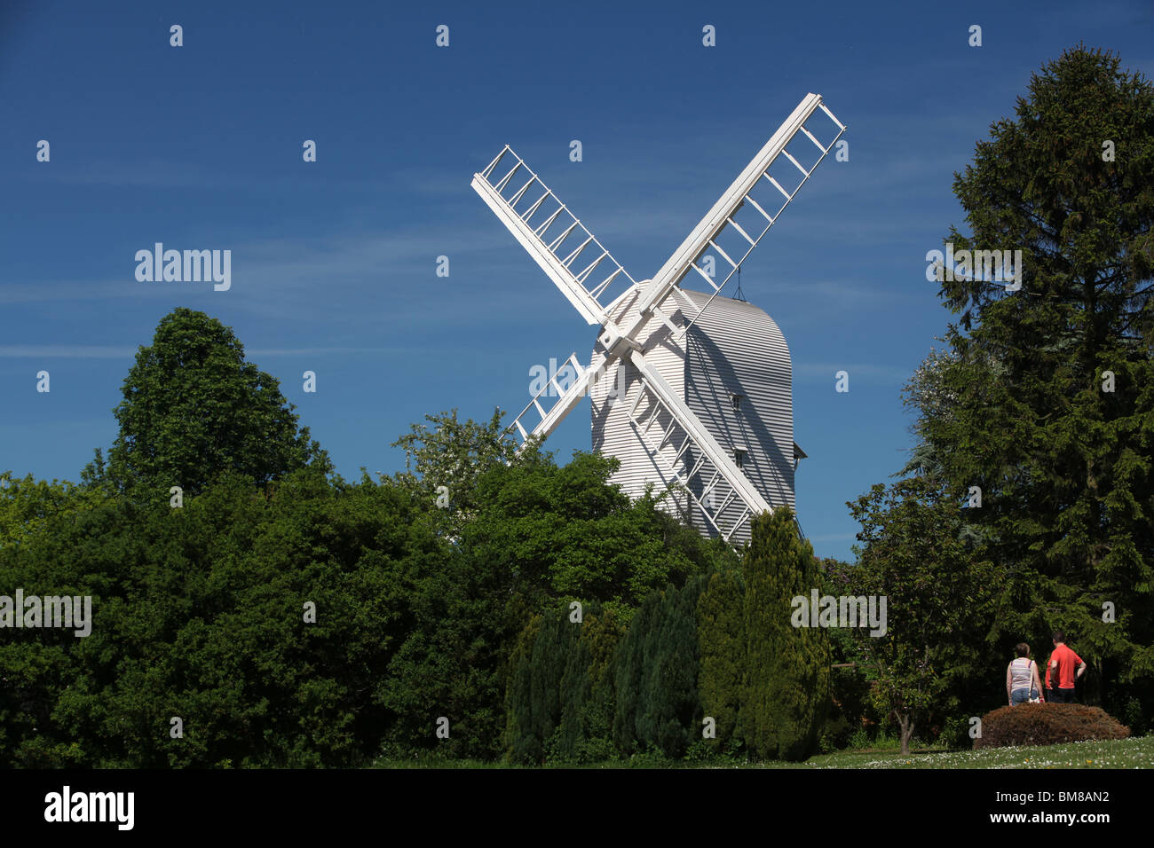 The wooden windmill in the picturesque village of Finchingfield in ...