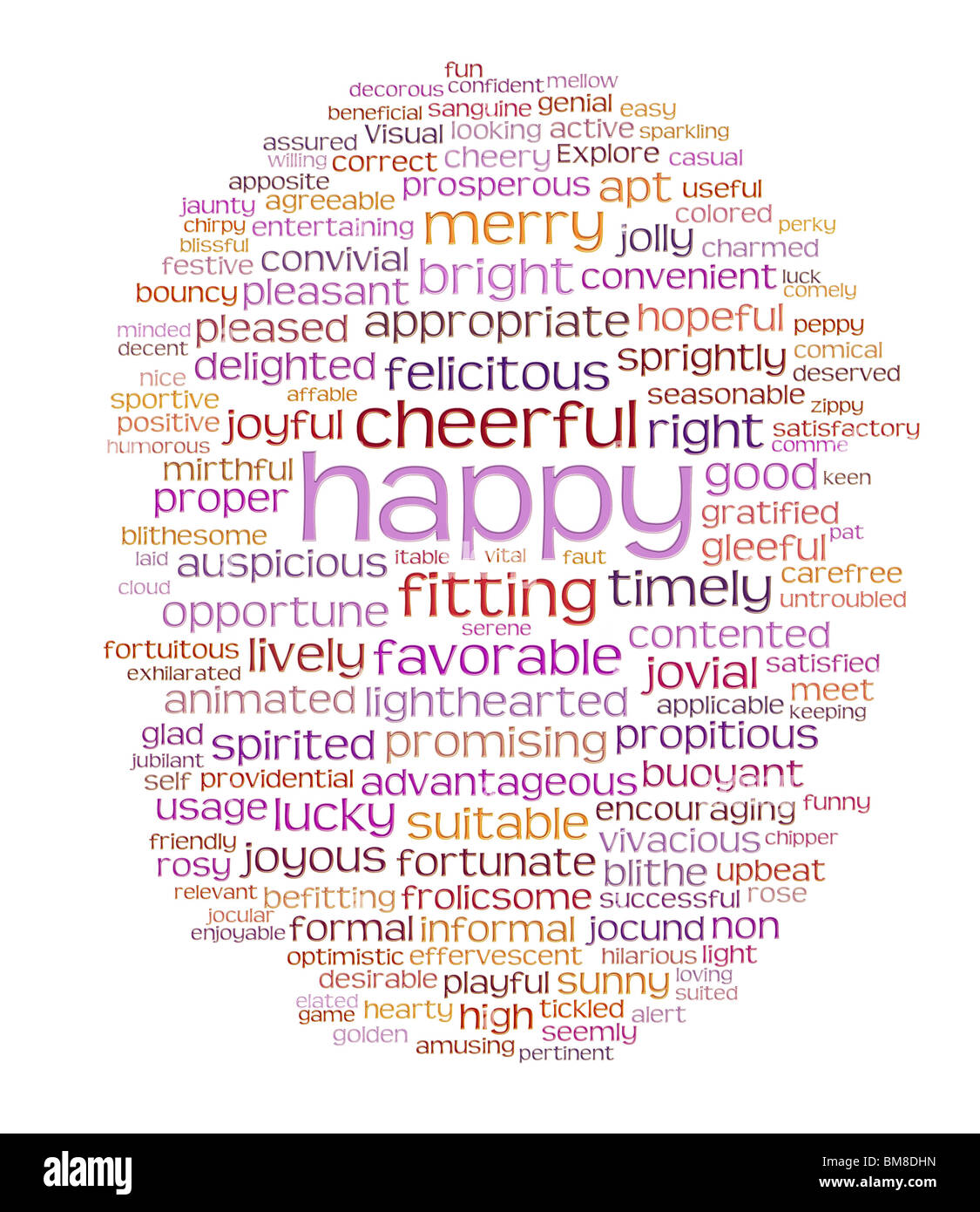 happy and cheerful word or tag cloud Stock Photo - Alamy