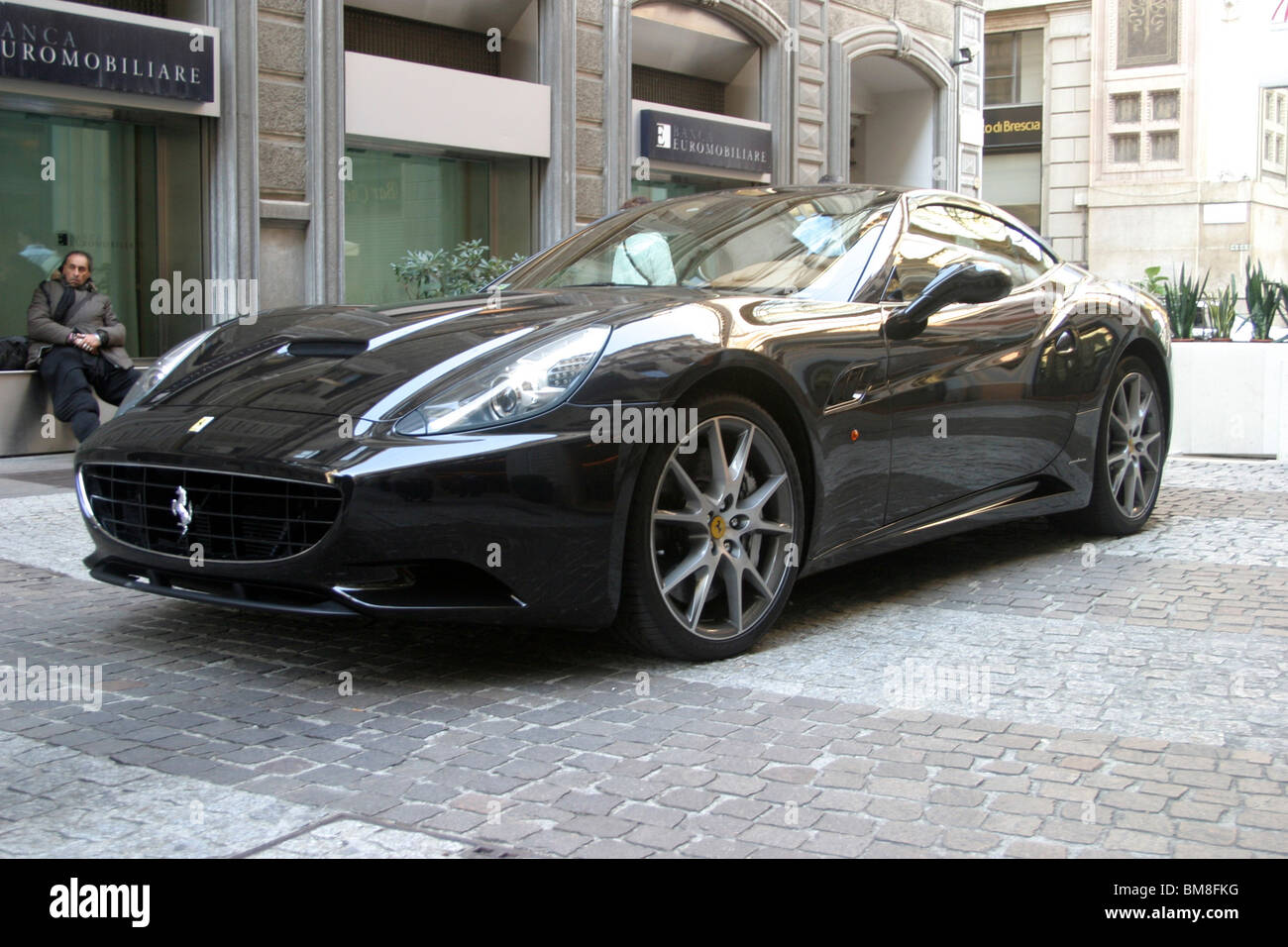 Black Ferrari side view Stock Photo - Alamy