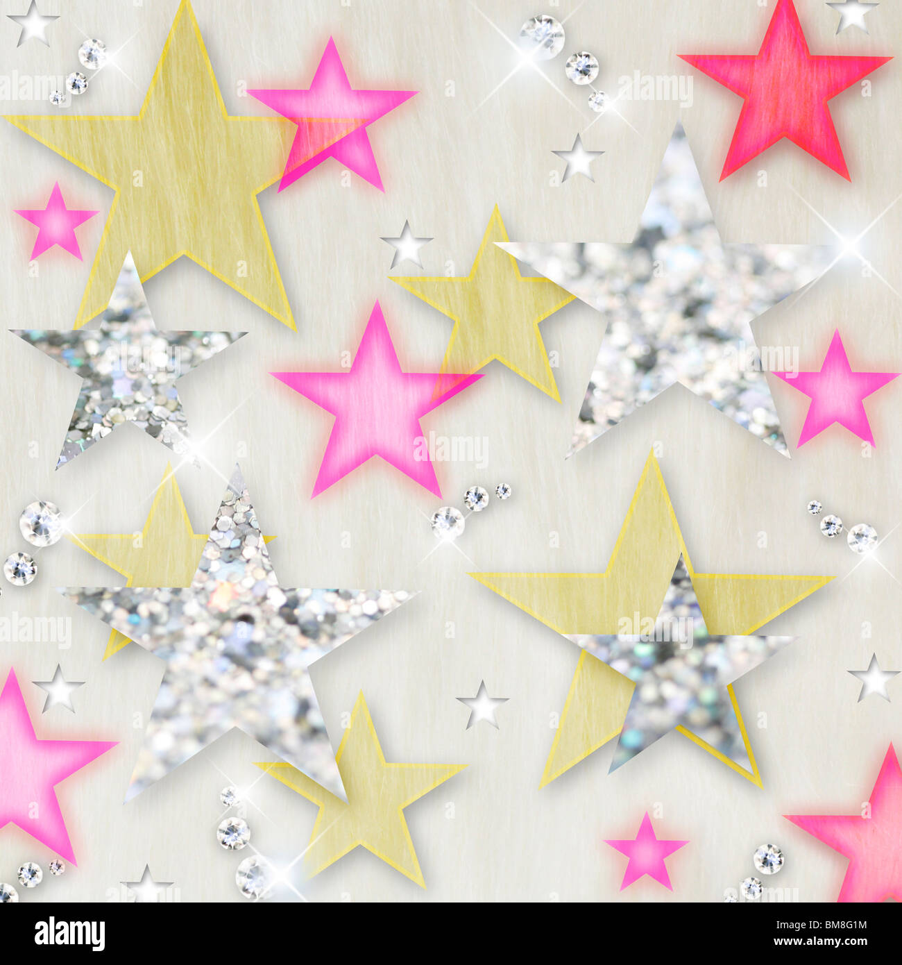 Stars and sequins, CG Stock Photo - Alamy