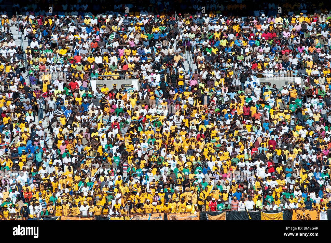 Crowd scene South African football supporters Cape Town South Africa ...