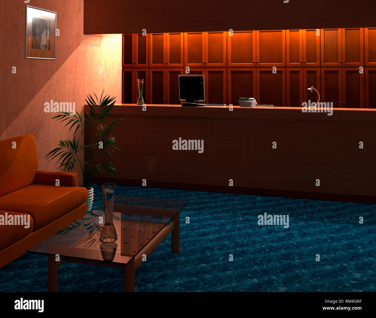Empty reception area, computer graphic Stock Photo - Alamy