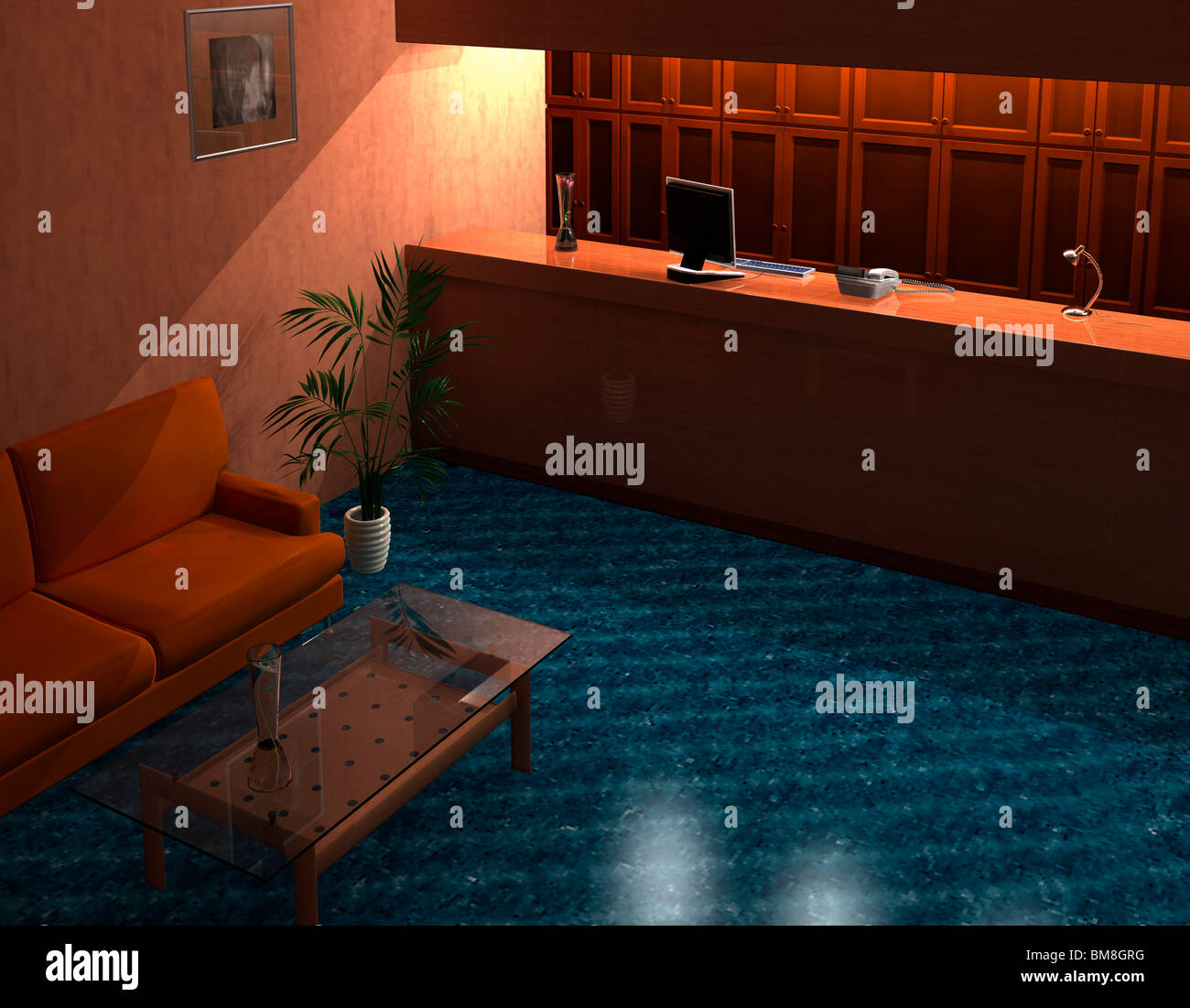 Empty reception area, computer graphic Stock Photo - Alamy