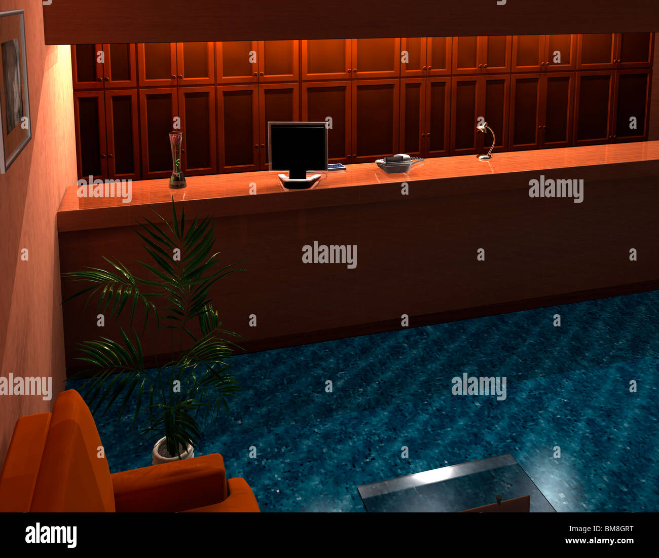 Empty reception area, computer graphic Stock Photo - Alamy