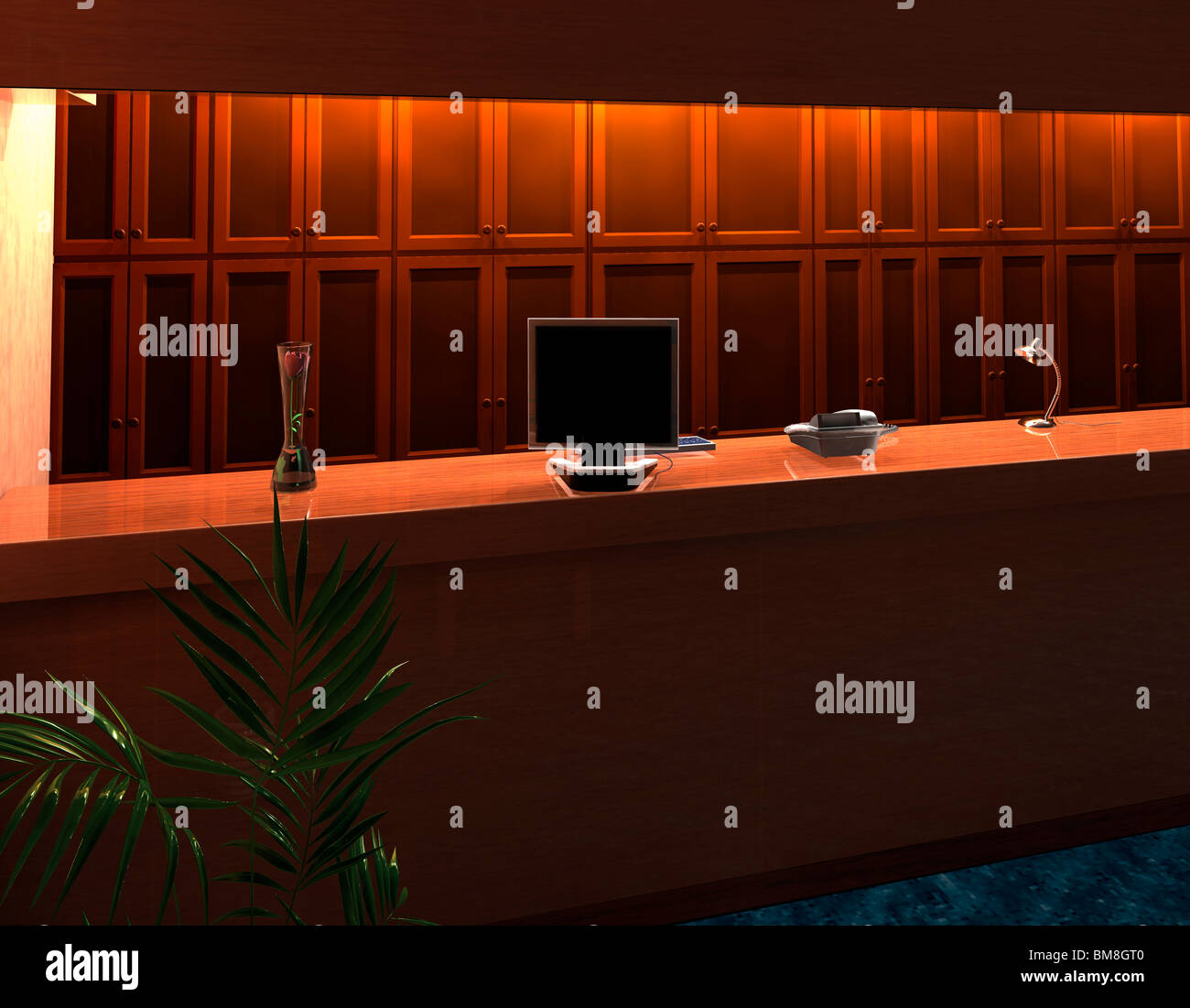 Empty reception area, computer graphic Stock Photo - Alamy