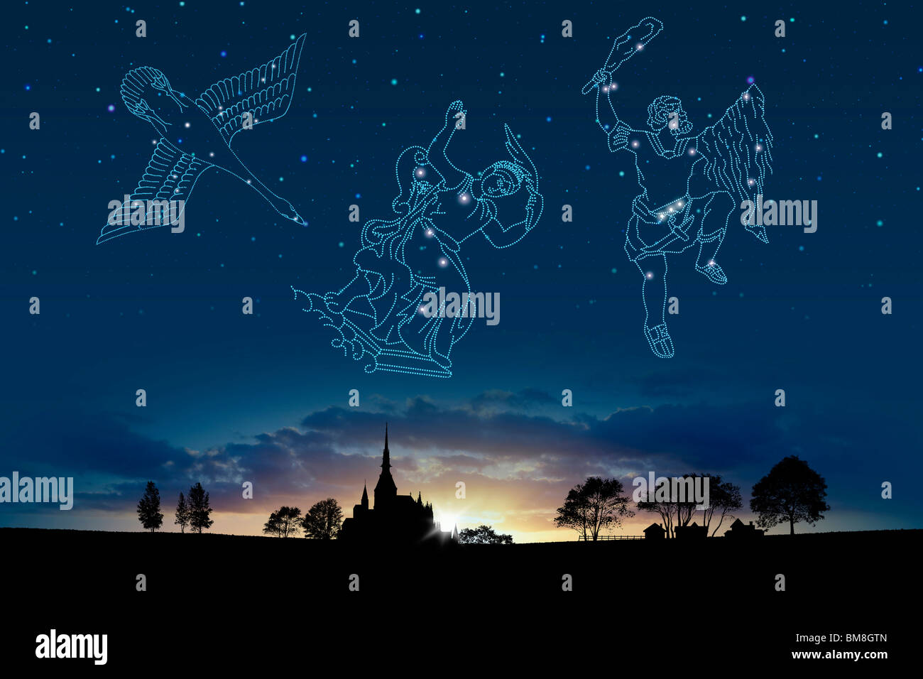 Image of Astrology signs, (Cygnus, Cassiopeia, Orion Stock Photo - Alamy