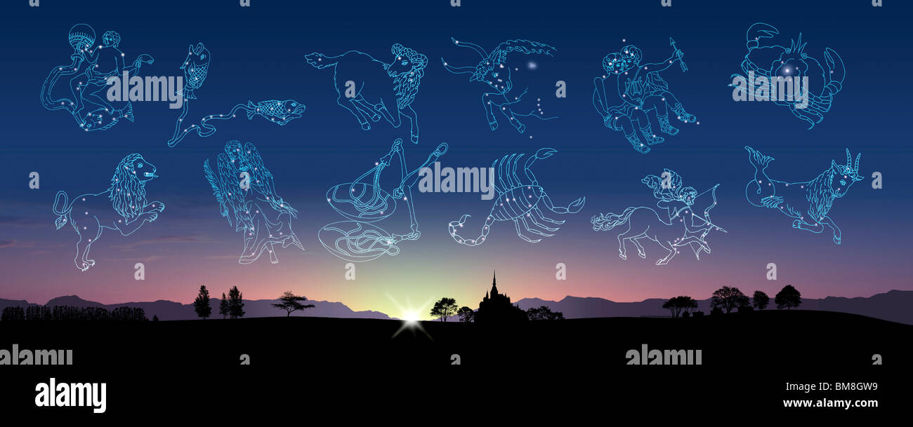 Image of Astrology signs in sky Stock Photo - Alamy