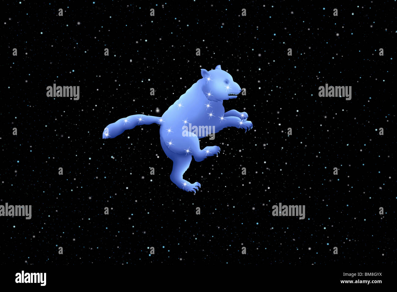 Image of Astrology sign, Ursa Major, black background Stock Photo - Alamy
