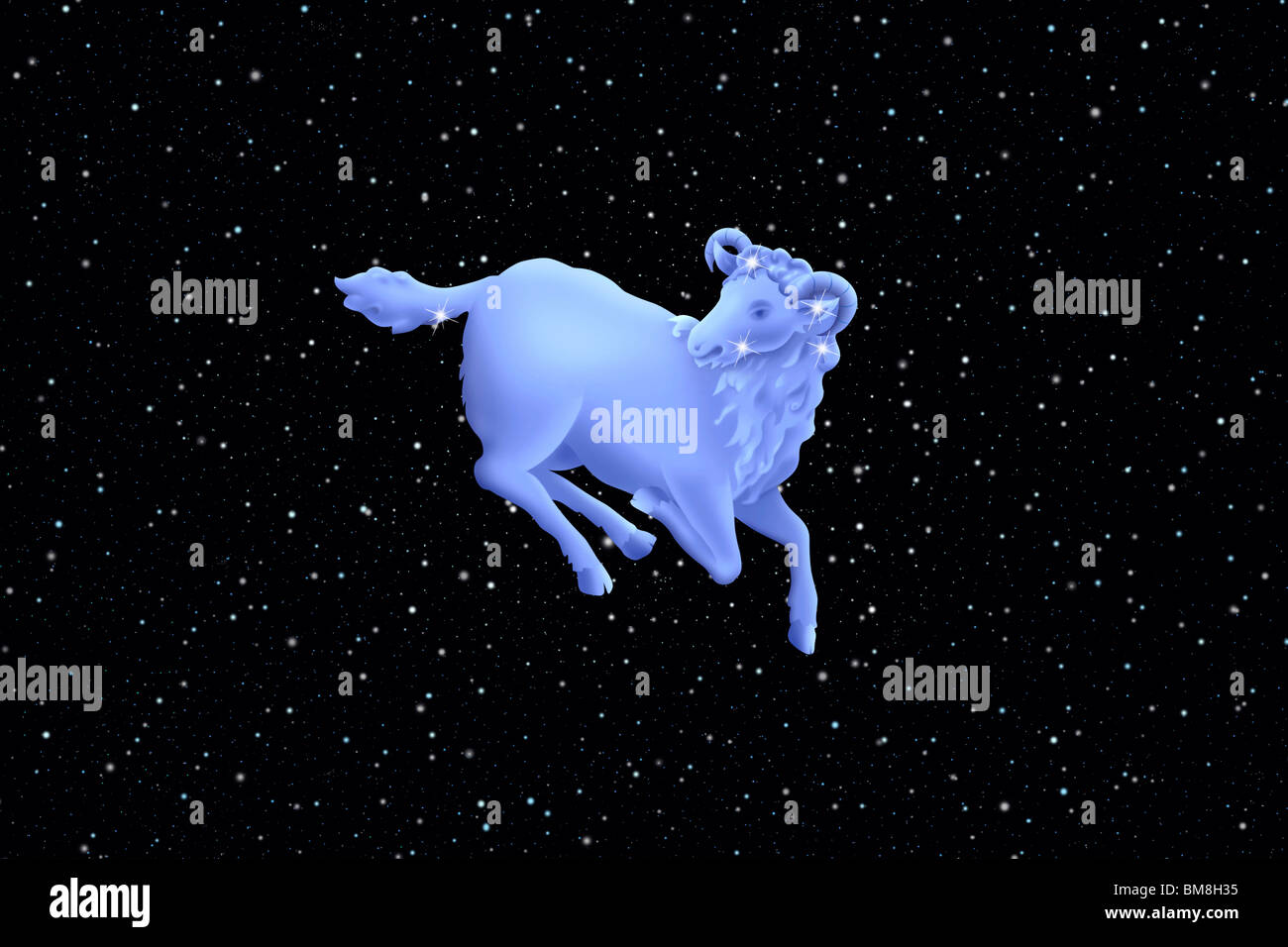Image of Astrology sign, Aries, black background Stock Photo - Alamy