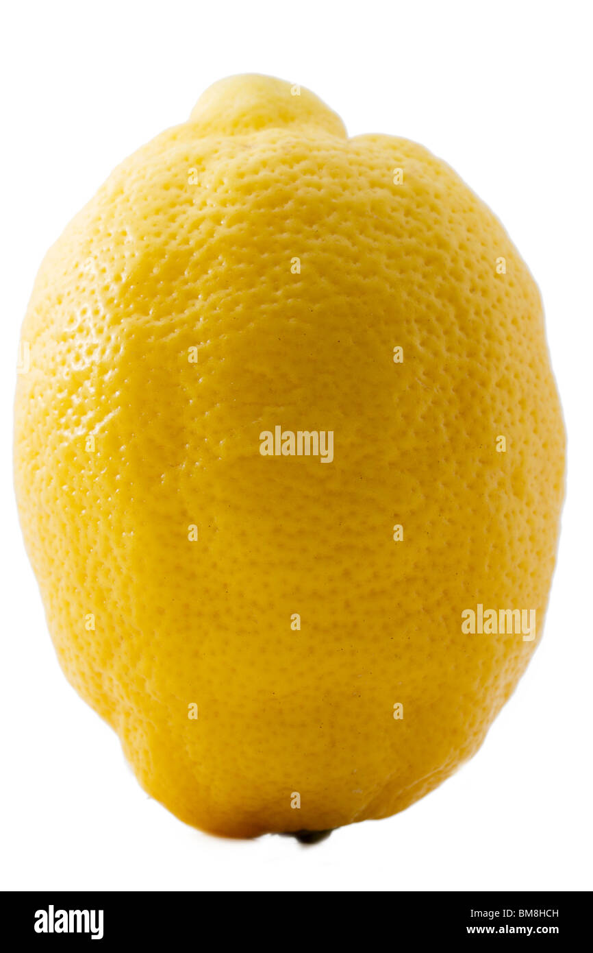 closeup of one lemon on white background Stock Photo - Alamy