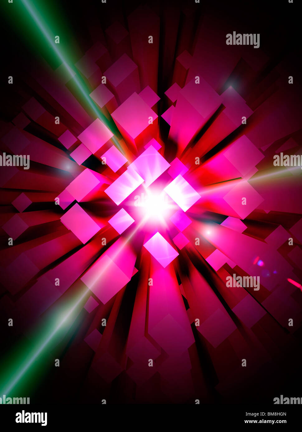 Buildings and light beam Stock Photo - Alamy