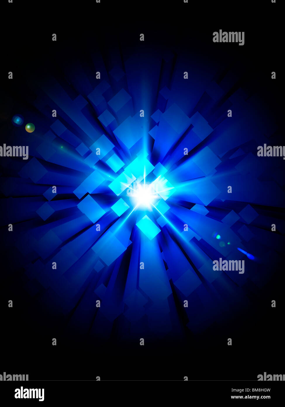 Buildings and light beam Stock Photo - Alamy