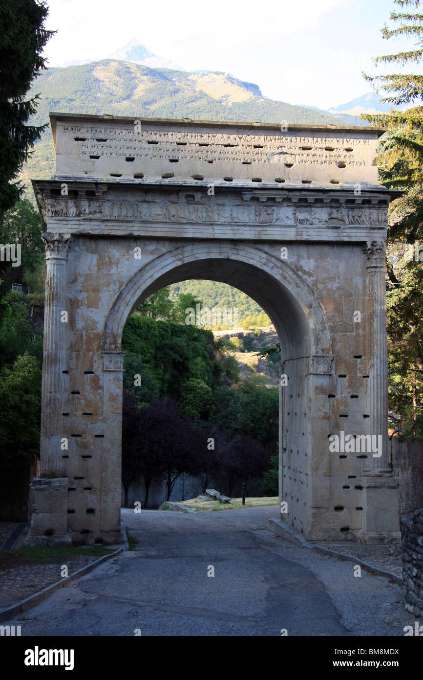 Italy, Piedmont (Piemonte) region, The ruins of Susa The triumphal Arch ...