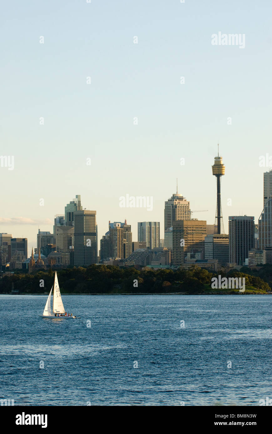 Sydney cityscape with Sydney Tower, Australia Stock Photo - Alamy