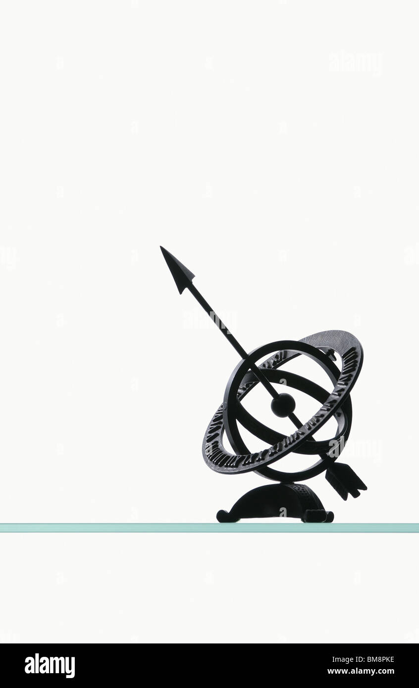 Sundial, white background Stock Photo - Alamy