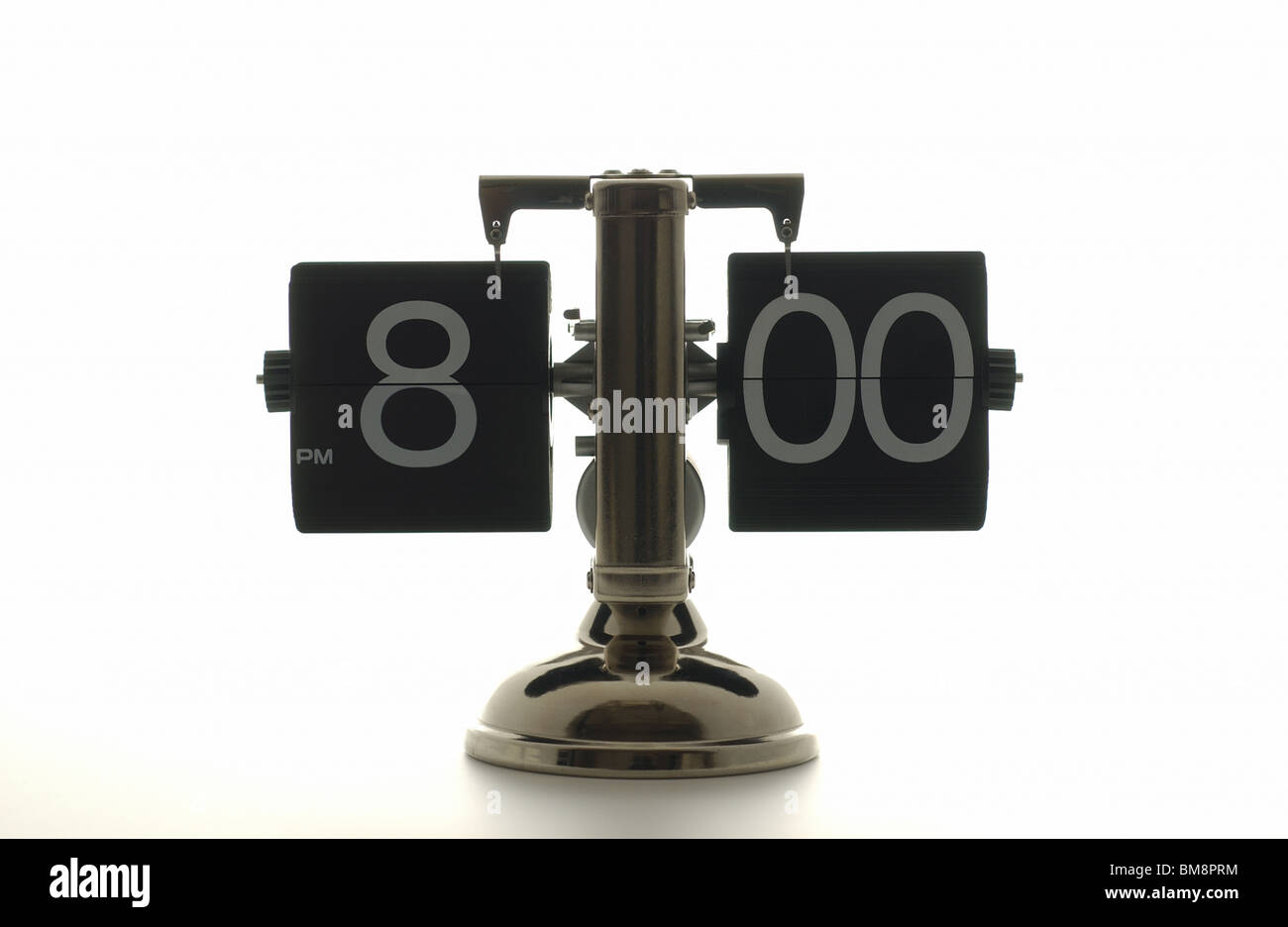 Clock showing 8 o'clock, white background Stock Photo - Alamy