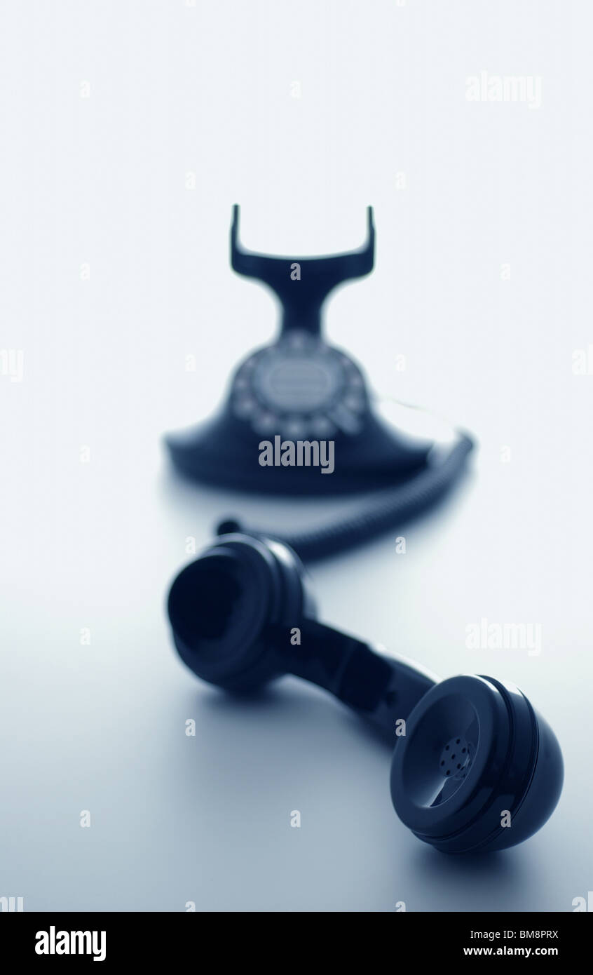 Telephone receiver, white background Stock Photo - Alamy