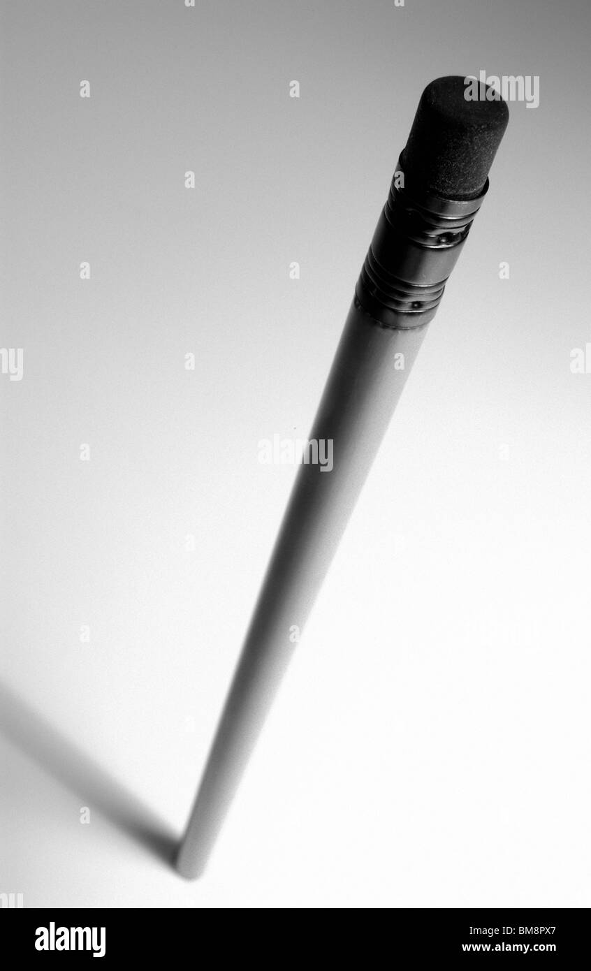 Pencil with eraser head, close up, white background Stock Photo - Alamy