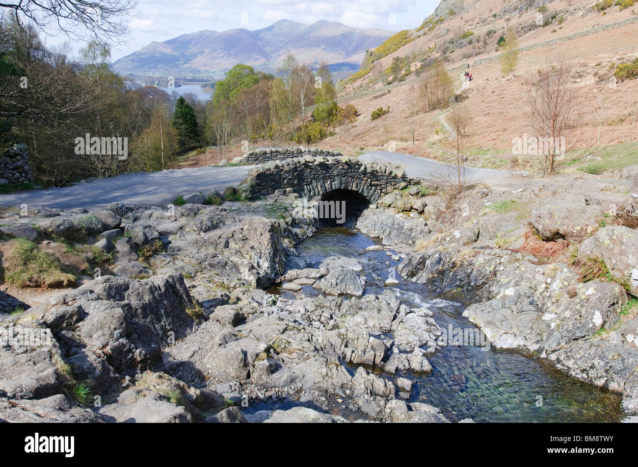 Ashness Bridge above Derwent Water Lake District National Park Cumbria ...