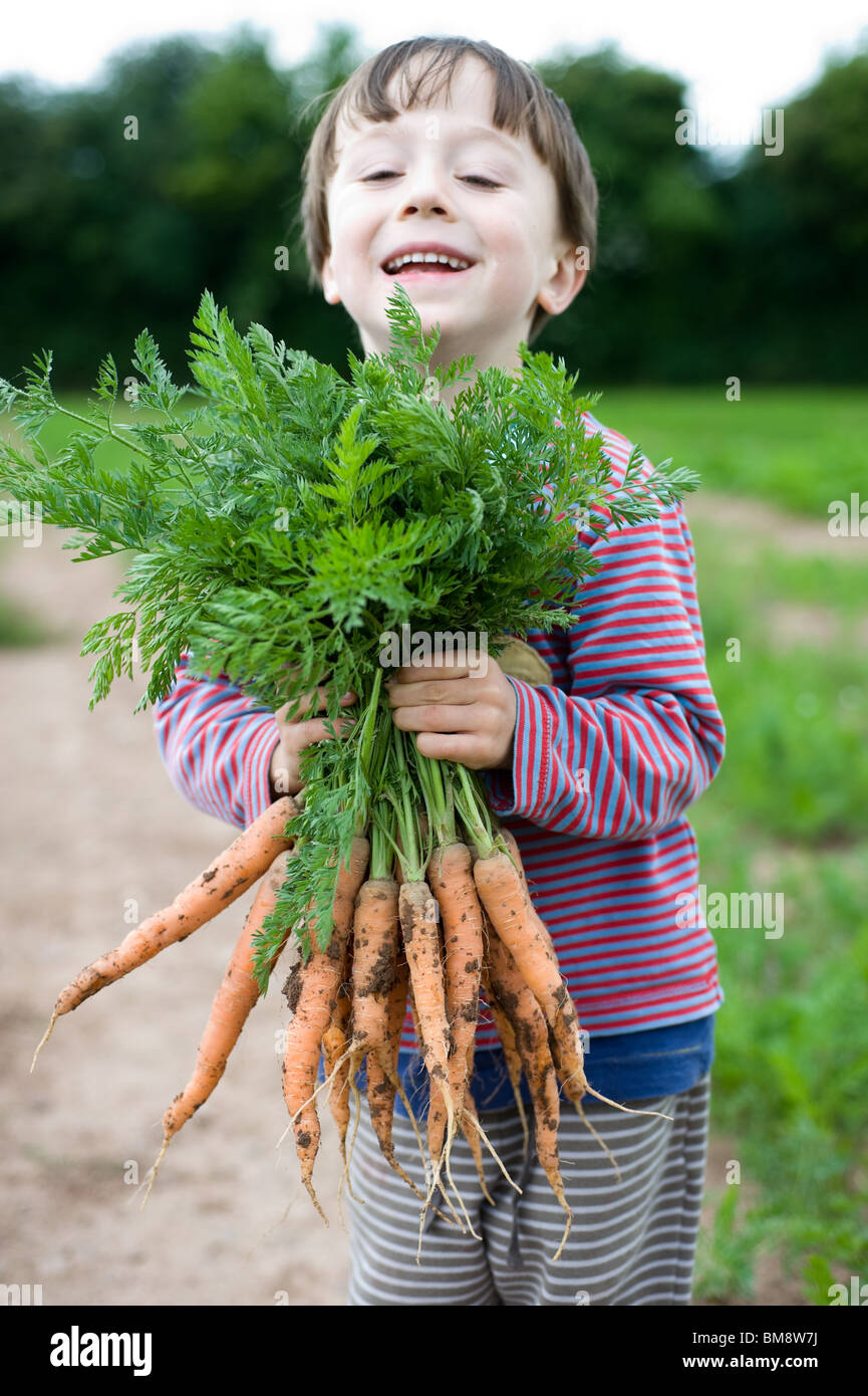 Boy digging vegetables hi-res stock photography and images - Alamy