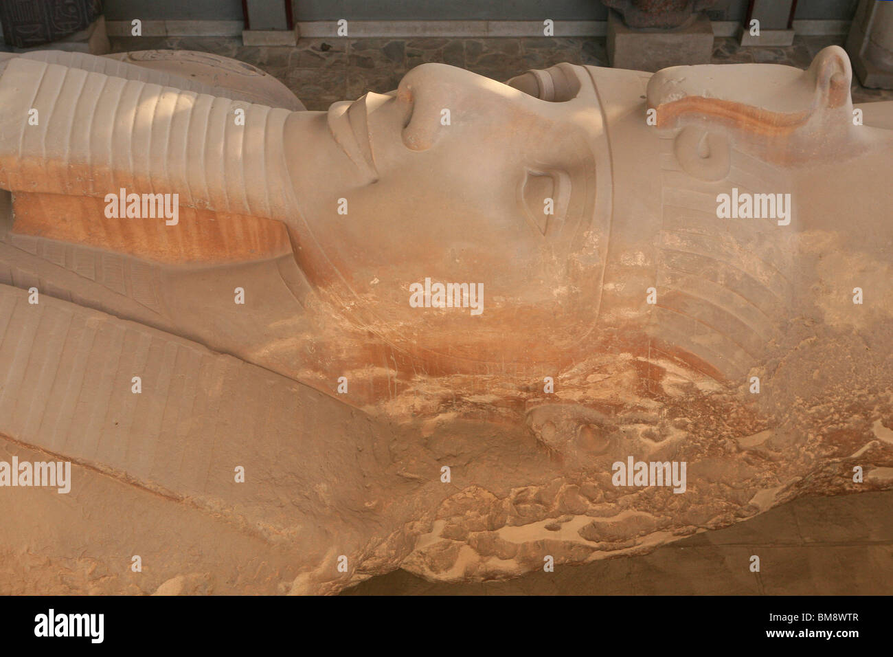 Close-up of the colossus of Rameses II in the open-air museum at ...