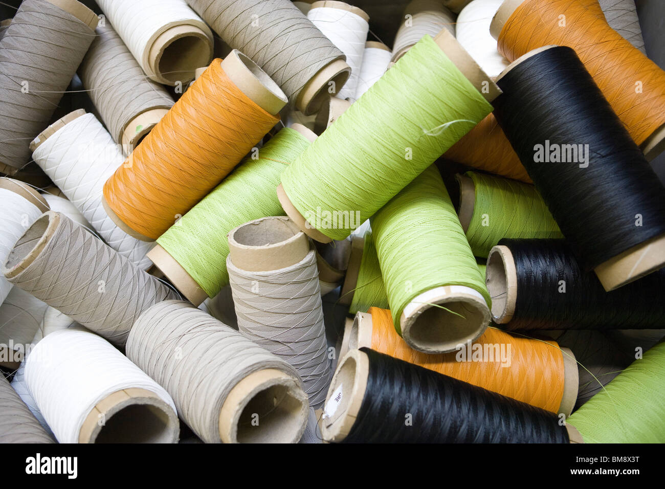 Recyclable composite textile fabrication department of factory, reels ...