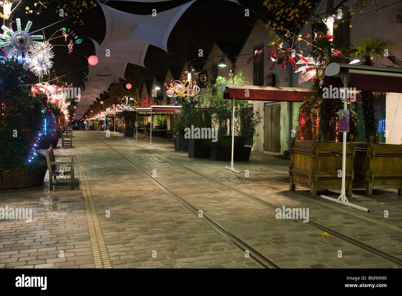 France, Paris, Bercy Village at night Stock Photo - Alamy