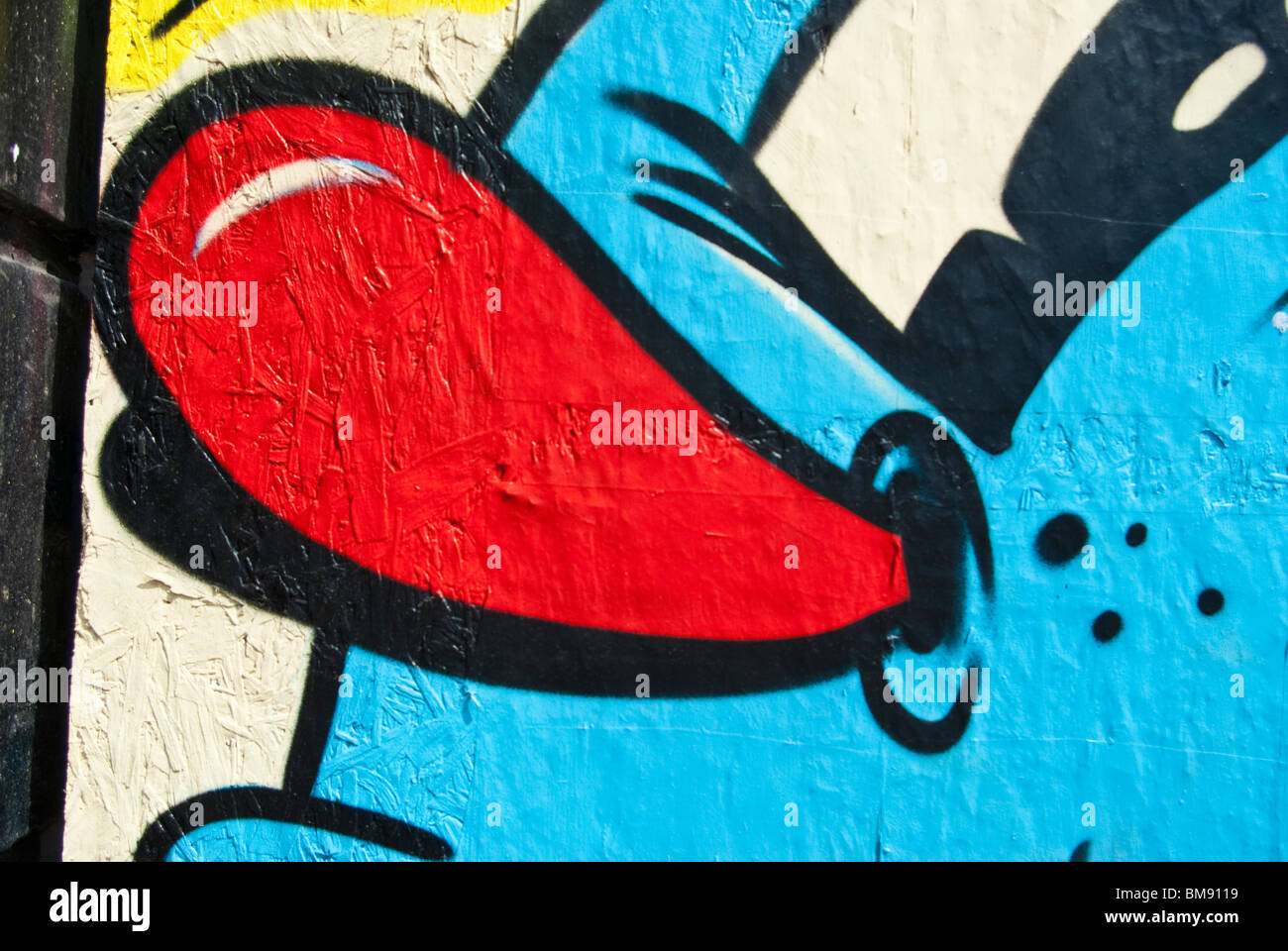 A detail of colourful and vibrant graffiti. Strong colours and textures ...