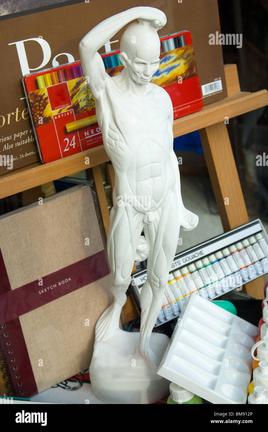 Anatomical artist model and art supplies Stock Photo - Alamy