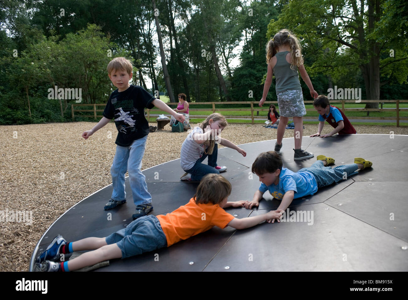 children playing in playground at castle howard north yorkshire Stock ...