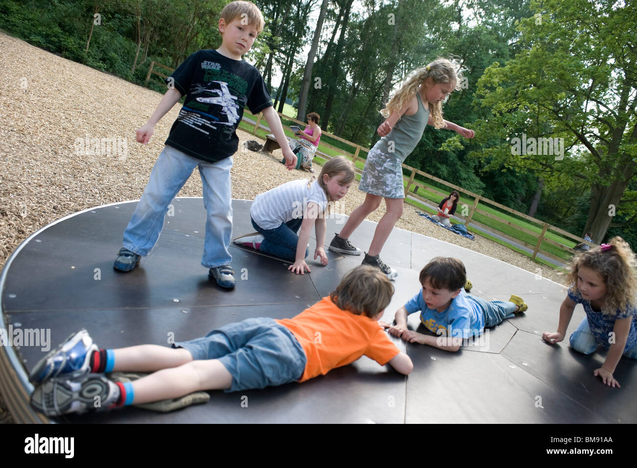 children playing in playground at castle howard north yorkshire Stock ...