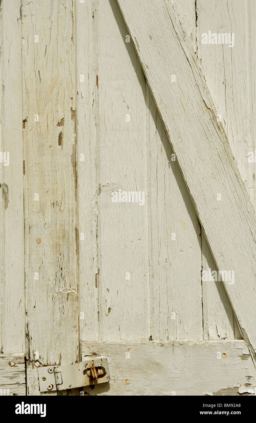 Old rustic white wooden barn door Stock Photo - Alamy