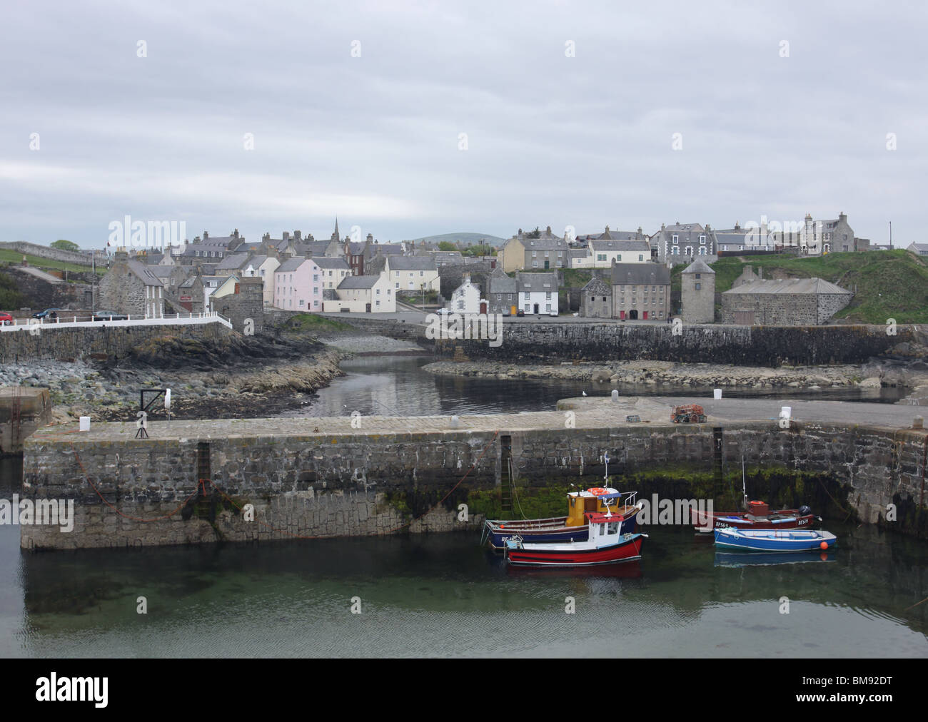 fishing boats in Portsoy harbour Scotland May 2010 Stock Photo - Alamy