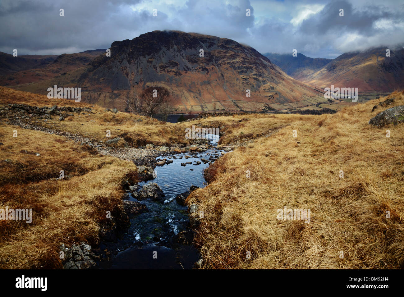 Image depicting the fells beneath Illgill Head with evocative lighting ...