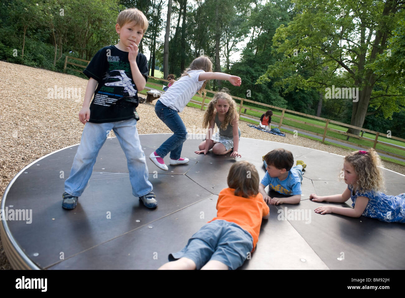 children playing in playground at castle howard north yorkshire Stock ...