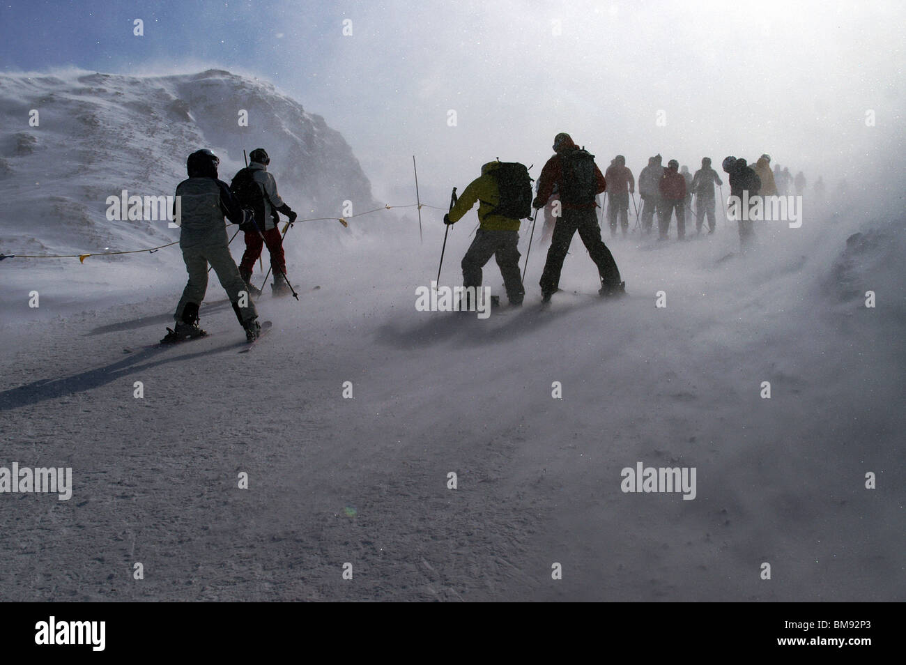 Strong snowstorm in Alps Stock Photo - Alamy