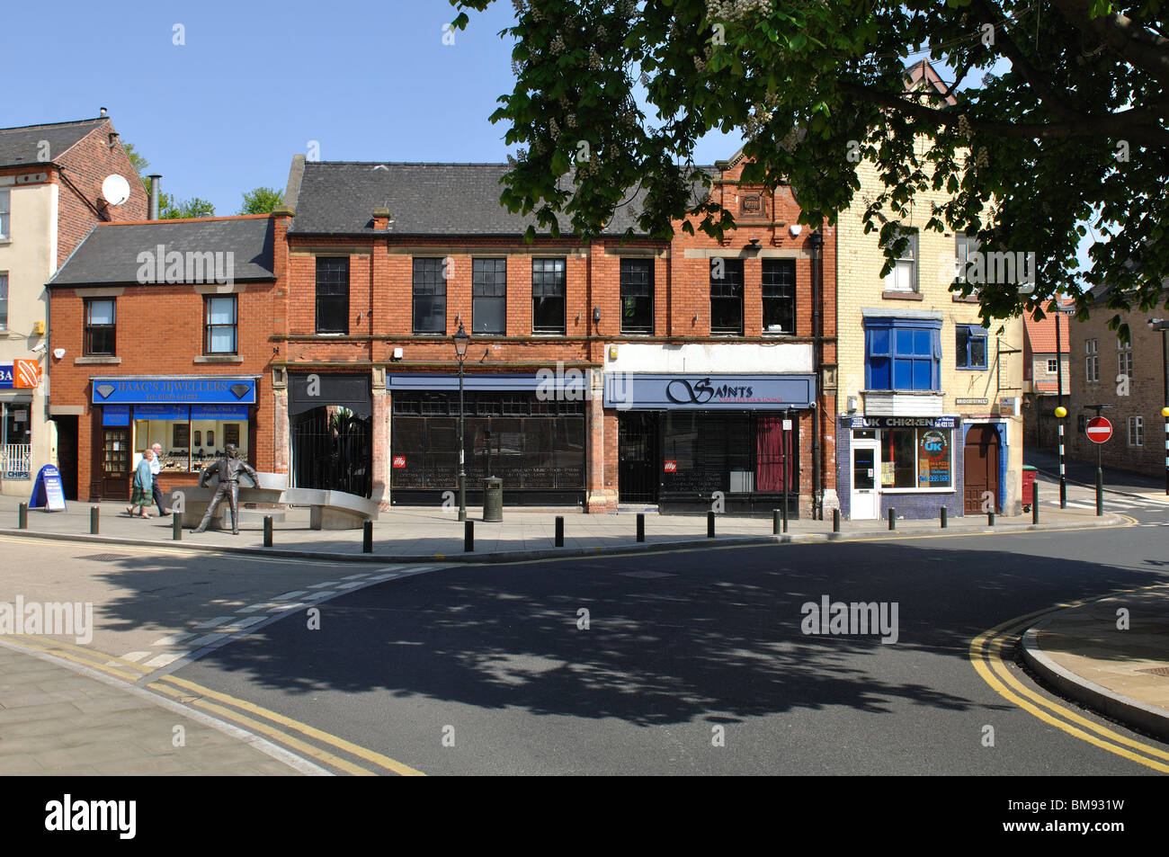 Mansfield town centre near St. Peter and St. Paul`s Church ...