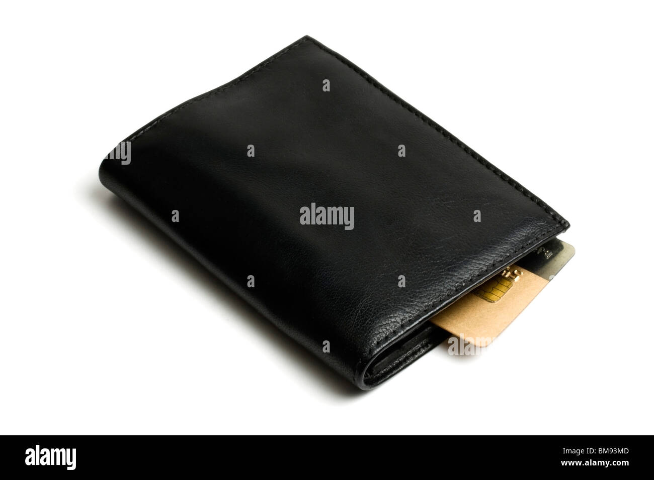 Black wallet with Credit card isolated on white Stock Photo - Alamy
