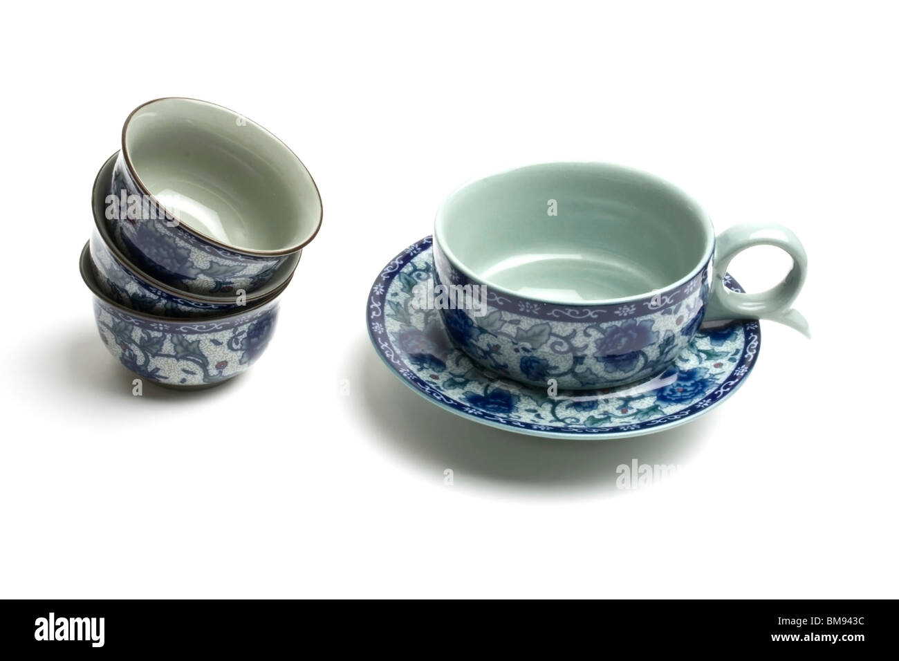 chinese tea set isolated on white Stock Photo - Alamy