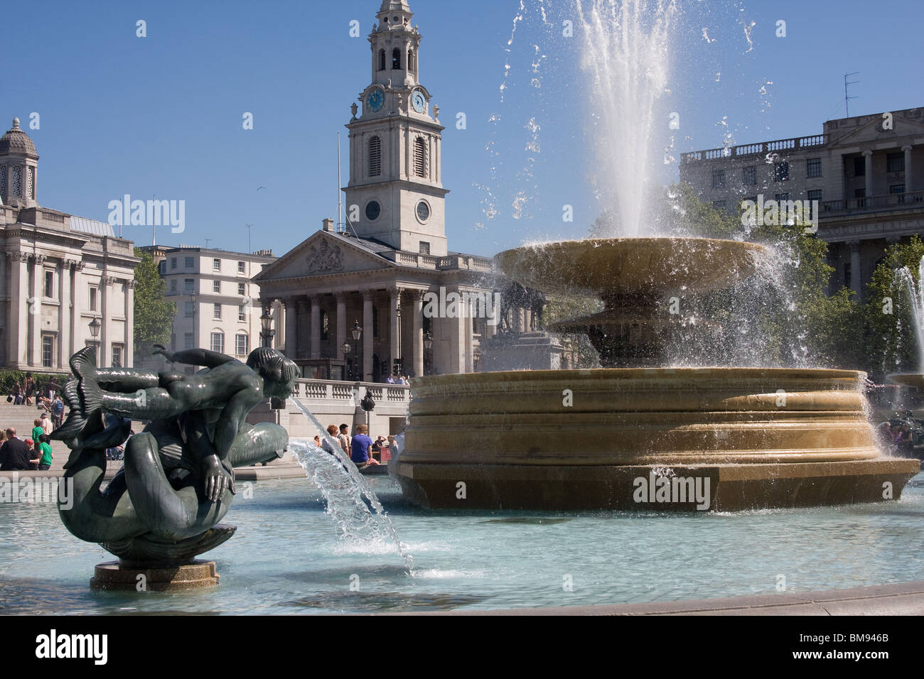spouting water statue in fountain picturesque cool Stock Photo - Alamy