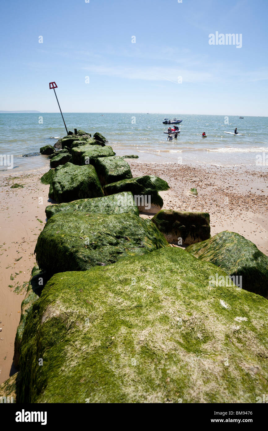 Rock stone groynes sea defences hi-res stock photography and images - Alamy