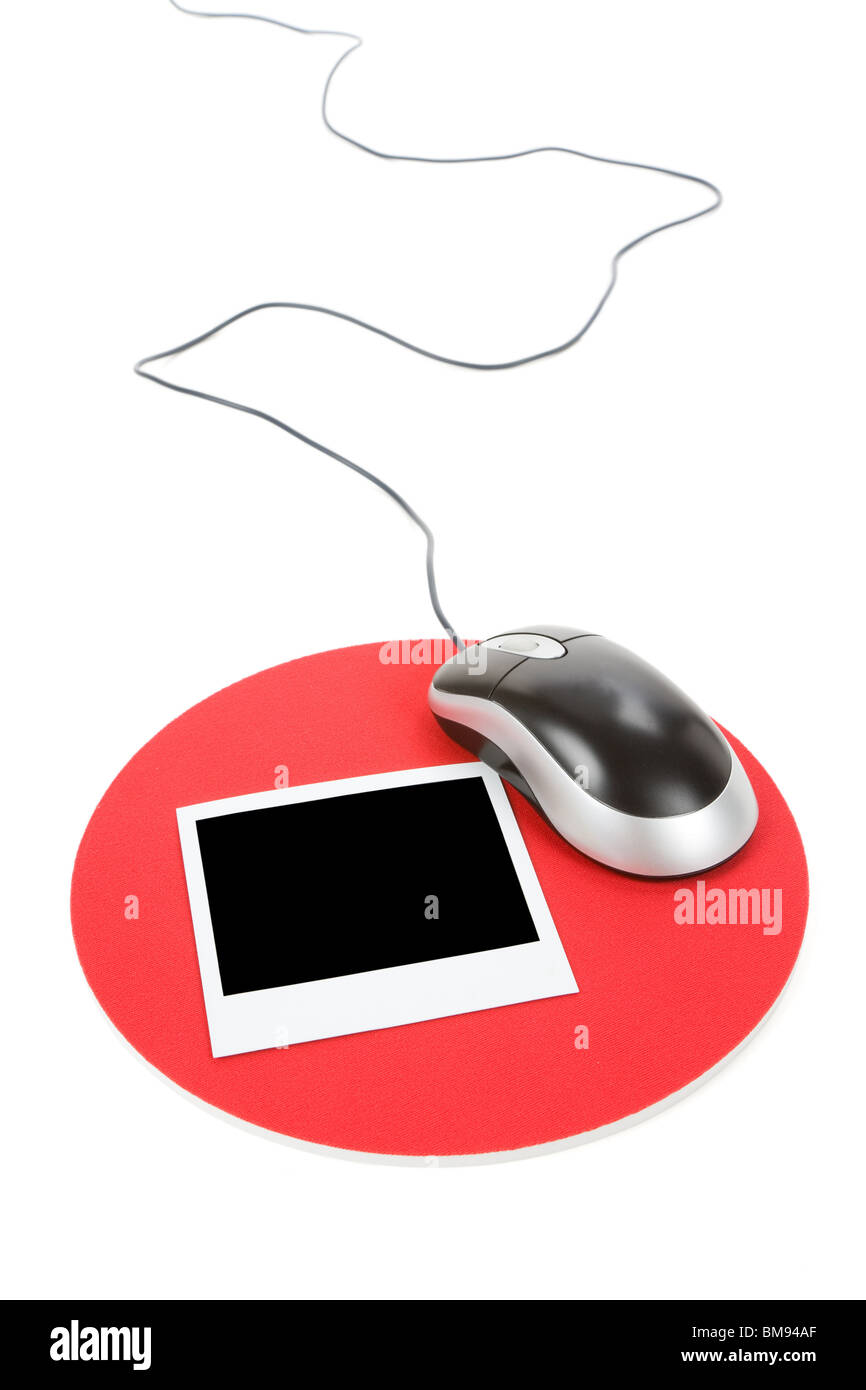 Photo and Computer Mouse, Concept of online photo sharing Stock Photo ...